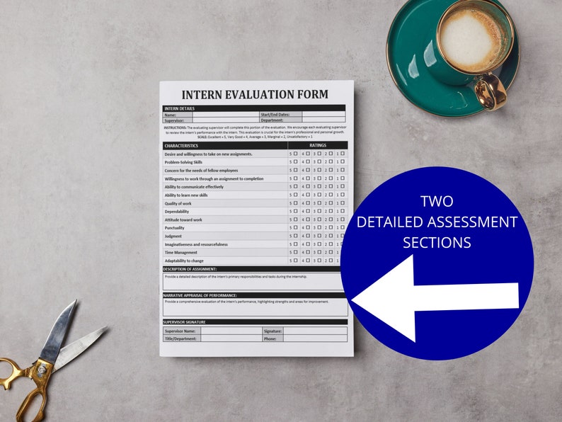 Intern Evaluation Form Performance Review, Feedback & Assessment ...