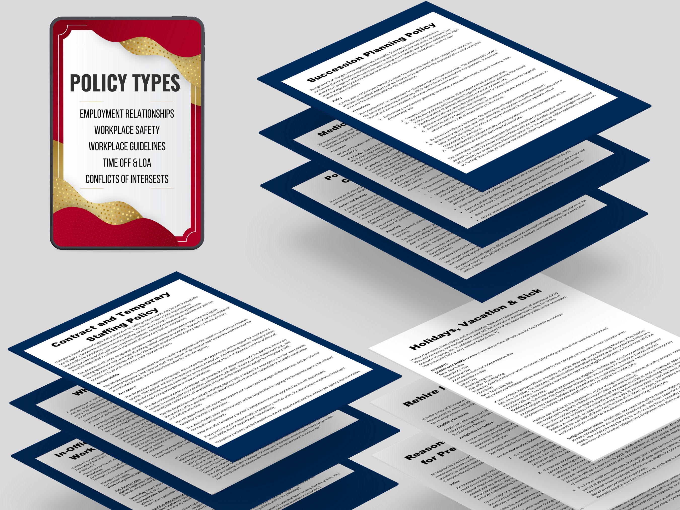 Employee Policy Template Bundle: 60 HR Documents, Handbook & Manual ...