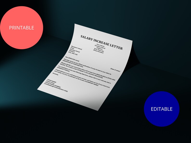 Official Notice of Salary Increase Letter: Employee Pay Raise ...