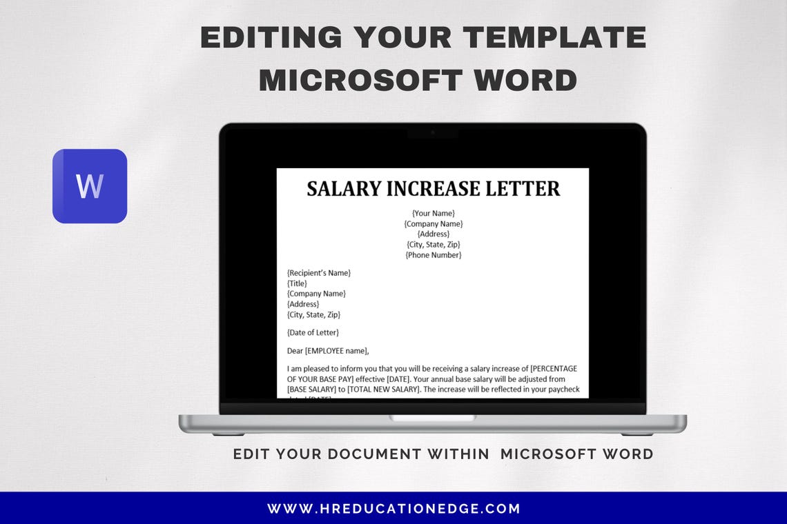 Salary Increase Letter Template: HR Pay Raise Notification (digital ...