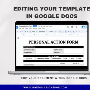 Personal Action Form: Employee Status Change HR Template (digital ...