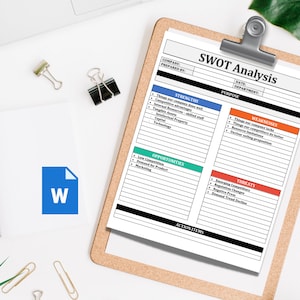 HR SWOT Analysis - Editable Word Doc for Small Business Strategy - Etsy