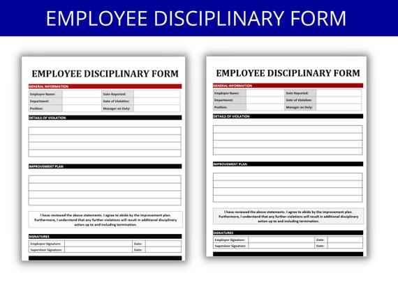 Employee Disciplinary Form