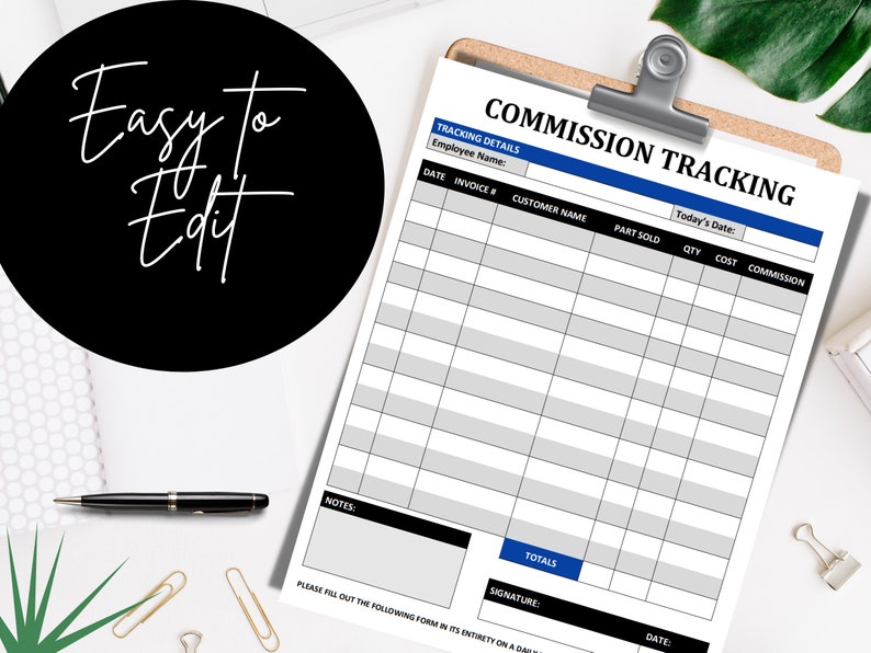 Employee Commission Tracker - HR Payroll Word Template - Etsy