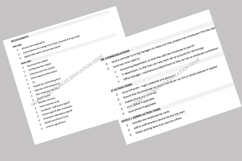 Checklist Template Editable MS Word Template New Employee - Etsy Canada