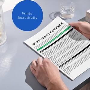 Receptionist Handbook Template: Front Desk Training Guide (word, Google ...