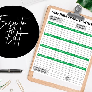 Simple New Hire Training Schedule: Editable Word Template | 90-day Plan ...