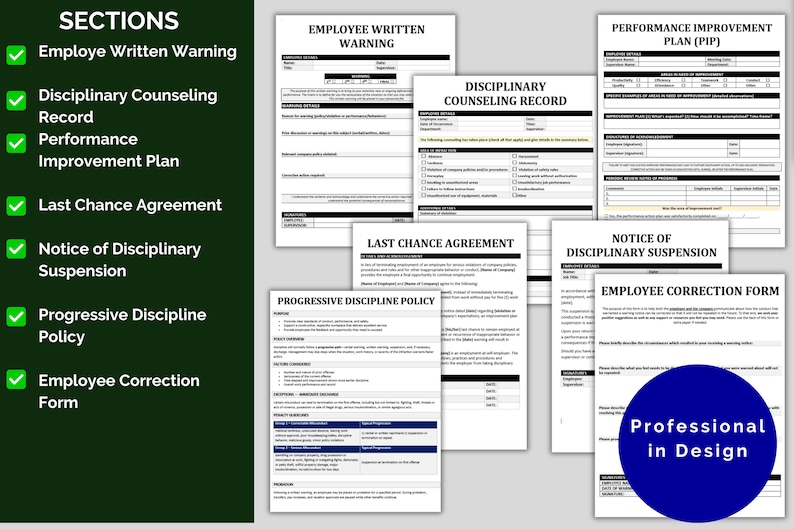 2025 Employee Disciplinary Templates Bundle: HR Forms (digital Download ...