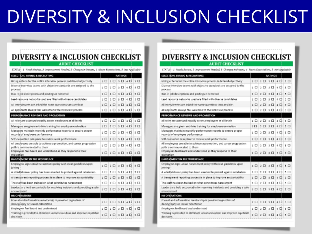 Diversity and Inclusion Checklist: D&I Audit | Workplace Diversity | HR ...
