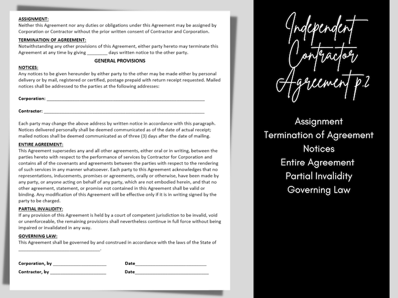 Independent Contractor Agreement Template: Editable HR Form (MS Word ...