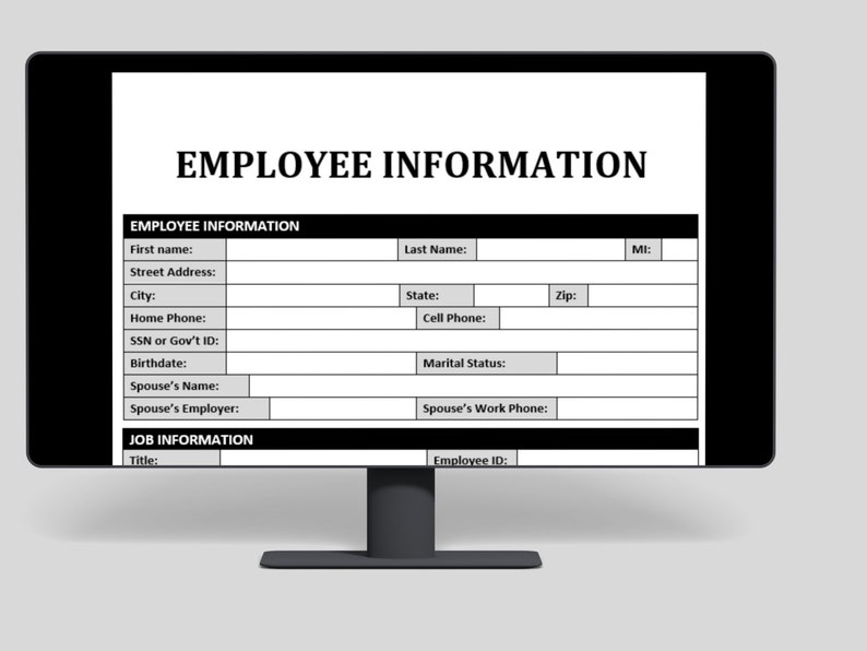 Employee Information Form New Hire Paperwork HR Templates - Etsy Australia