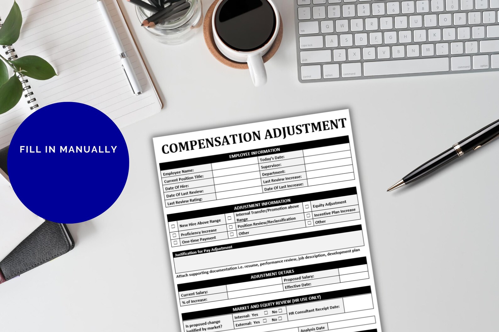 Compensation Adjustment Form: Salary Change Request (digital Download ...