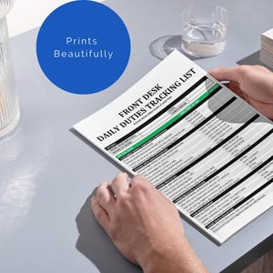 Front Desk Reception Checklist: Daily Duties Template (digital Download ...