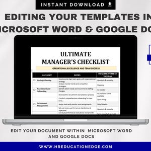 Manager Checklist: Team Oversight, Leadership Training (digital ...