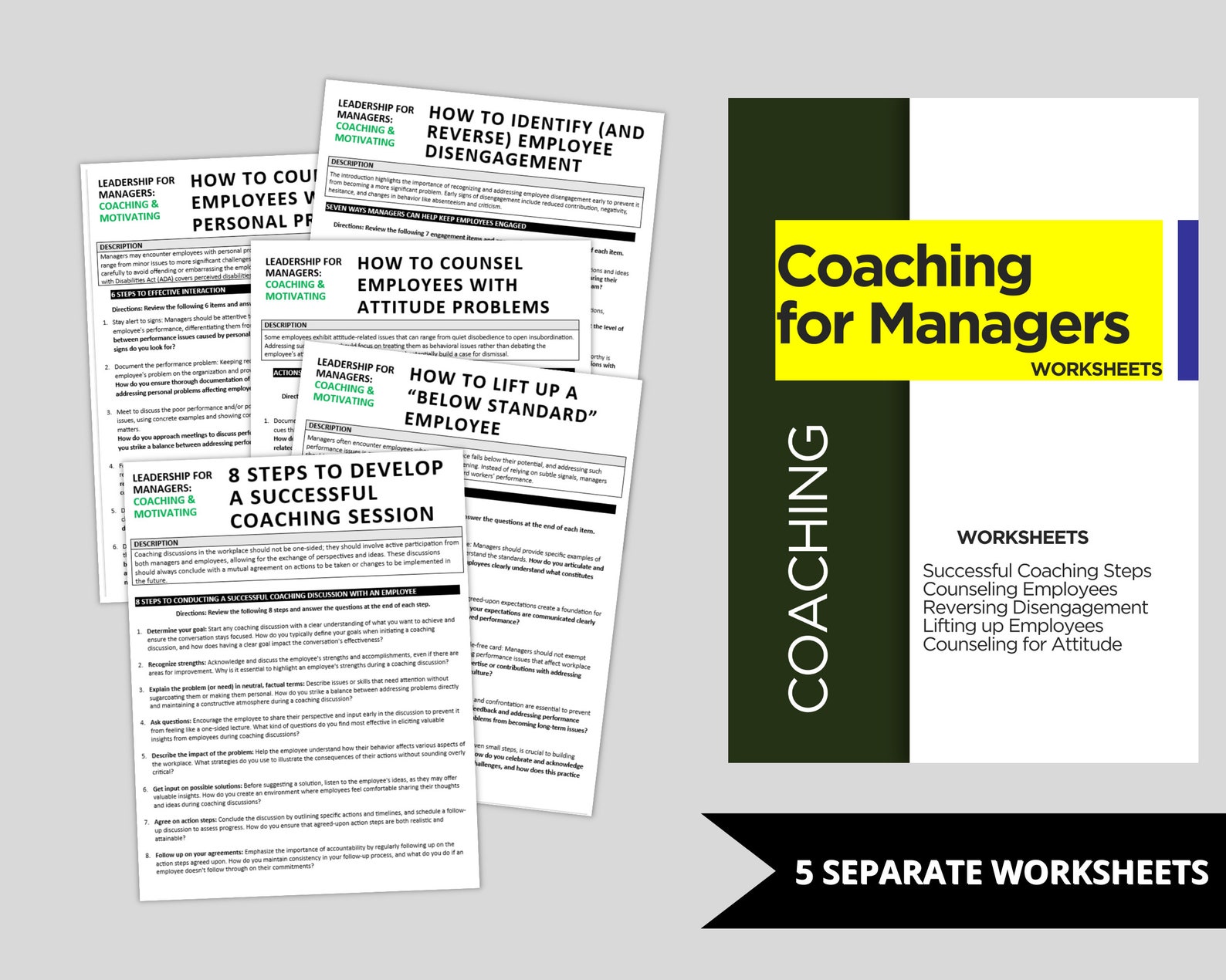 Manager Coaching Worksheets: Leadership Development (digital Download ...