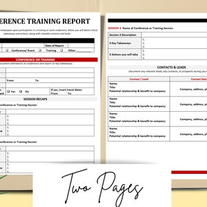 Conference / Training Employee Report | HR Template | Human Resources ...