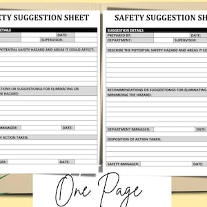 Engage Employees for Workplace Safety: Safety Suggestion Template | HR ...