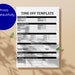 Time off Request Form: Employee Days off & Leave Template Editable ...