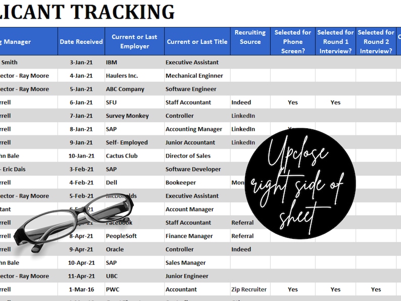 Recruitment Tracker Excel Template: Applicant Tracking, HR Dashboard ...