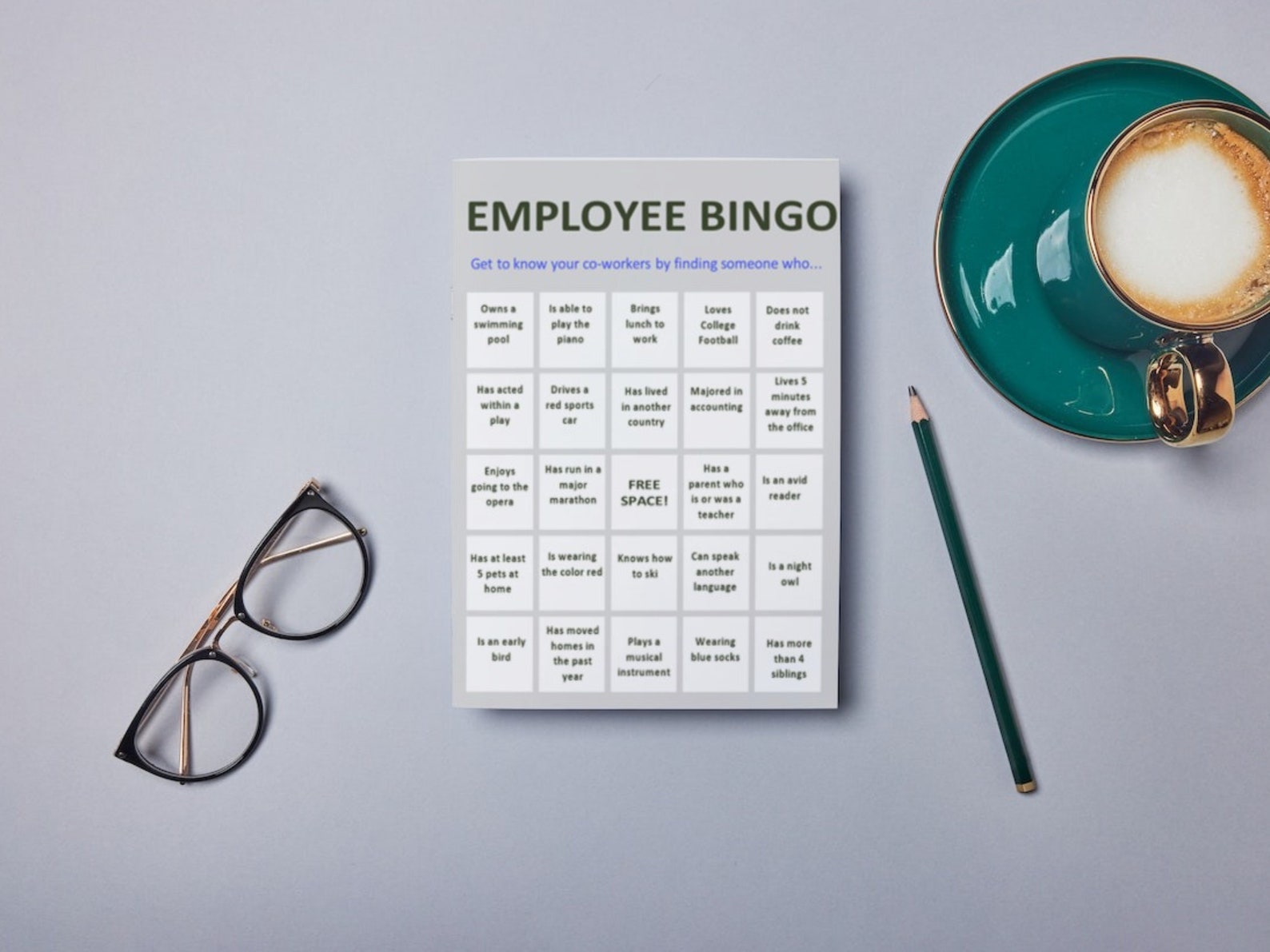 Employee Bingo Template: HR Icebreaker Game (editable Word) - Etsy