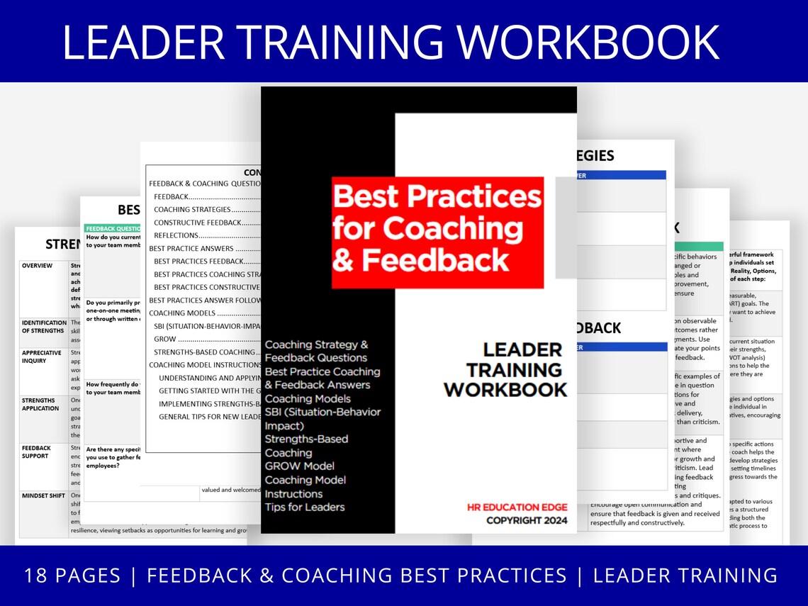 Leader Training Workbook: Coaching & Feedback Best Practices Manager ...