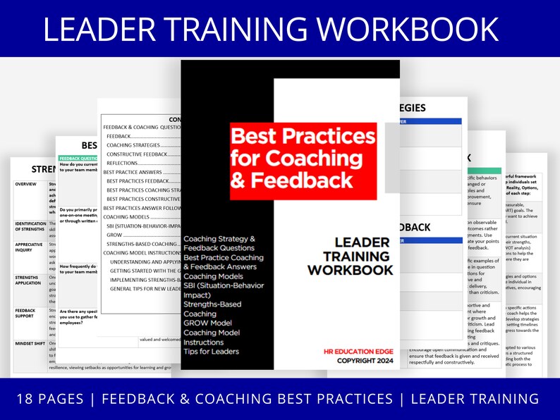 Leader Training Workbook: Coaching & Feedback Best Practices Manager ...