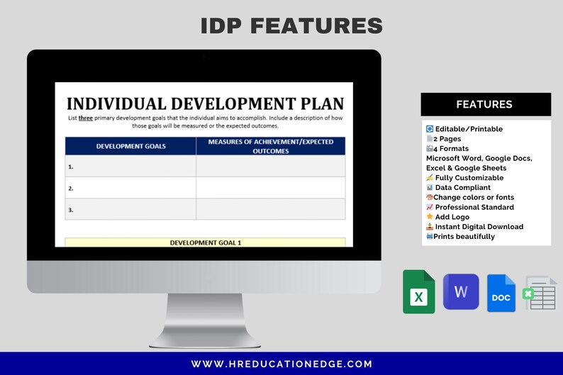 IDP Individual Development Plan Template: Employee Goals, Career ...
