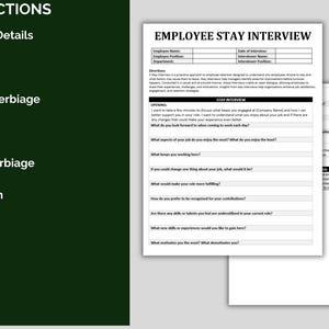 Stay Interview Template: Employee Retention HR Guide (digital Download ...