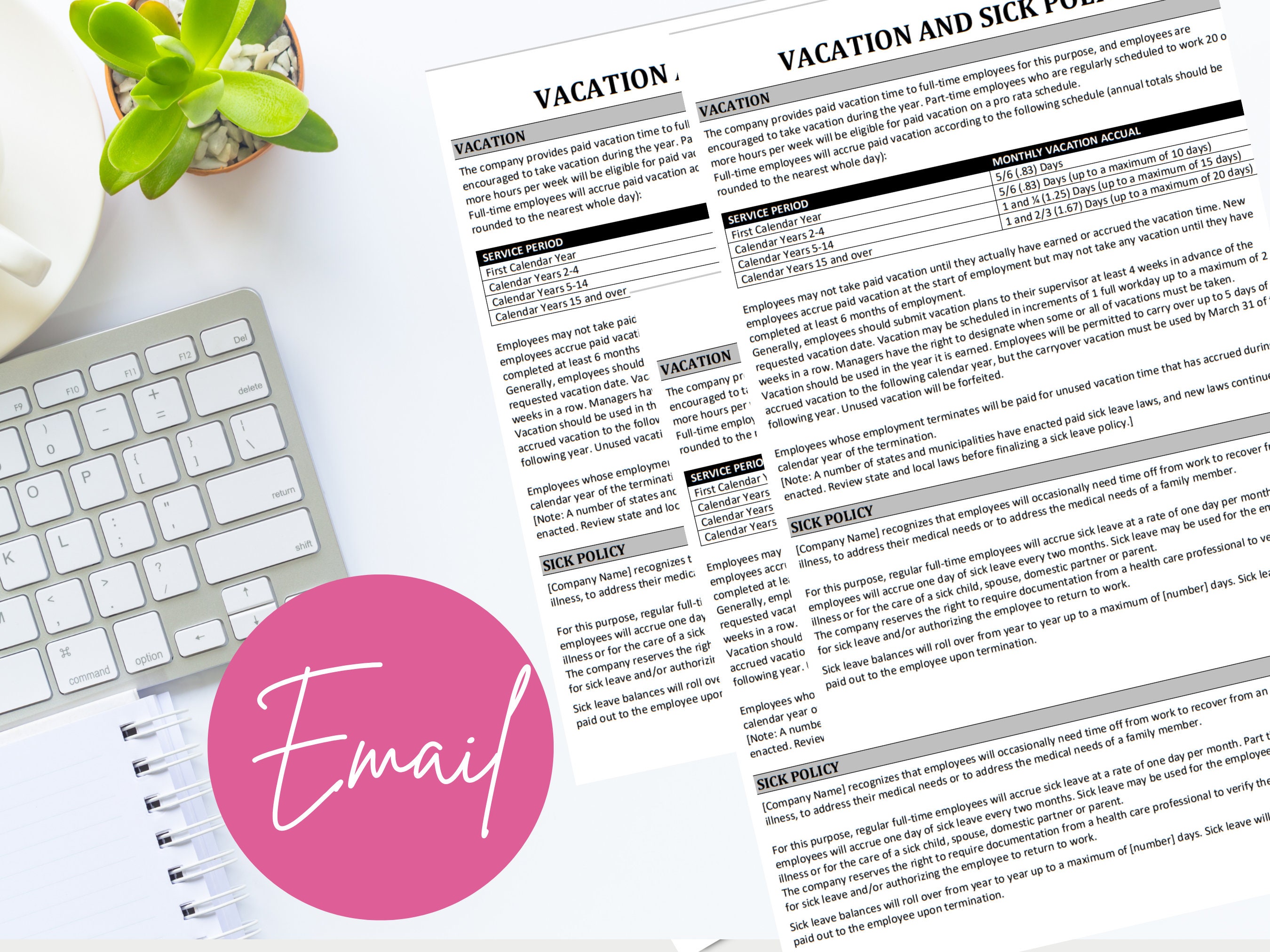Vacation and Sick Policy Template MS Editable Word HR Policies - Etsy