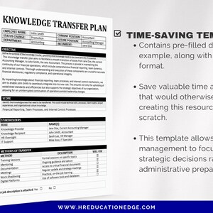 Knowledge Transfer Plan Template: Succession Planning HR Tool (digital ...