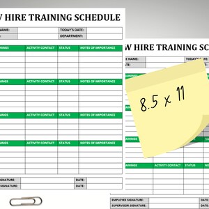 Simple New Hire Training Schedule: Editable Word Template | 90-day Plan ...
