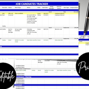 Job Candidates Tracker | Editable Excel Template | Multiple Position ...