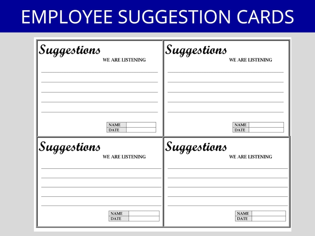 Employee Suggestion Card Feedback Suggestions Suggestions Box Card ... Employee Suggestion Card Feedback Suggestions Suggestions Box Card ...