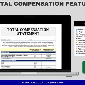 Total Compensation Statement Template: HR Employee Benefits (excel ...
