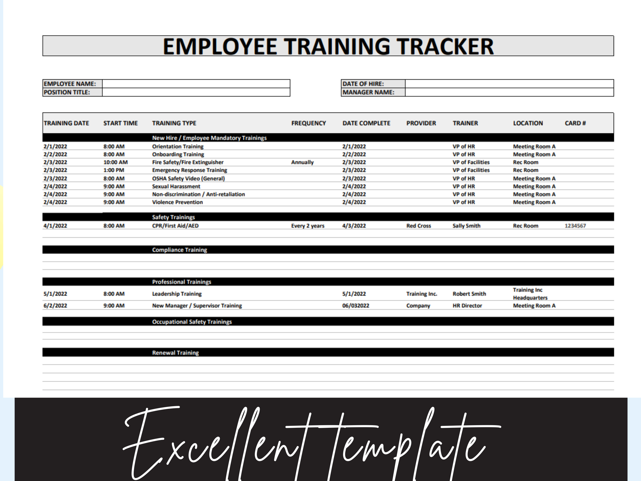 Streamlined Employee Training Tracker Template for New Hires & Current ... Streamlined Employee Training Tracker Template for New Hires & Current ...