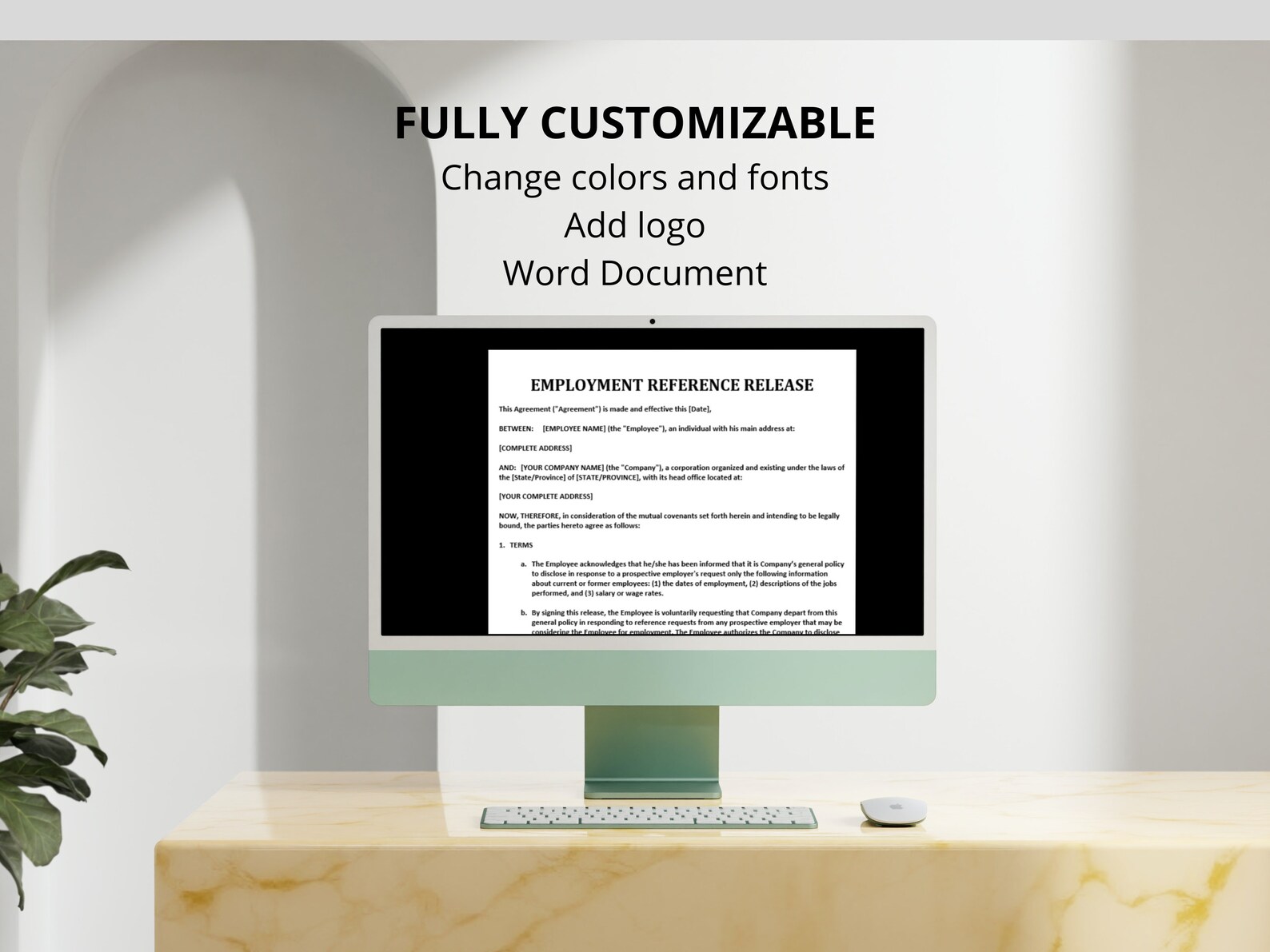 Employee Reference Release: MS Editable Word | HR Template | Human ...