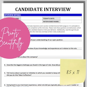 HR Behavioral Interview Questions - Editable Word Template for ...