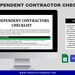 Independent Contractor Checklist | Editable Document | HR Template ...