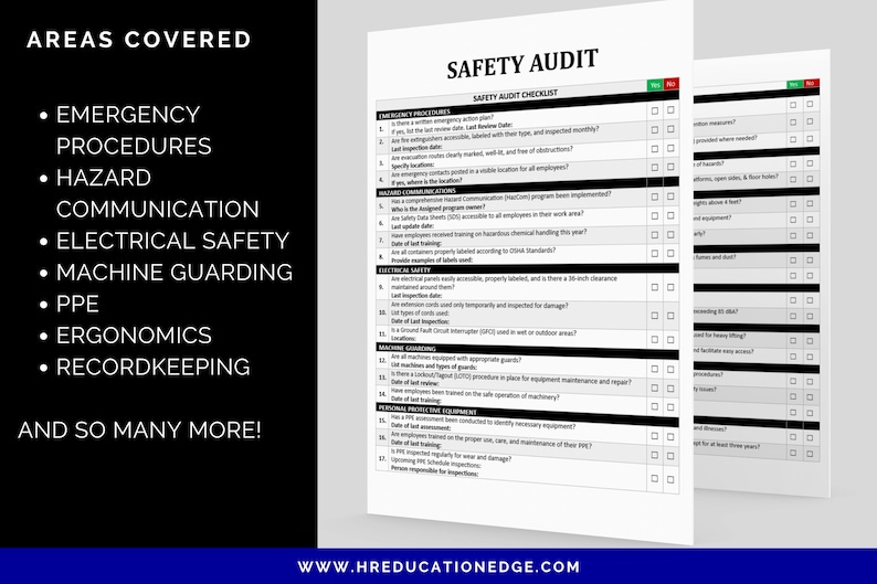 Safety Audit Checklist: OSHA Compliance Template (digital Download) - Etsy