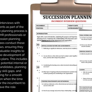 Succession Planning Interview Guide: HR Template (digital Download) - Etsy