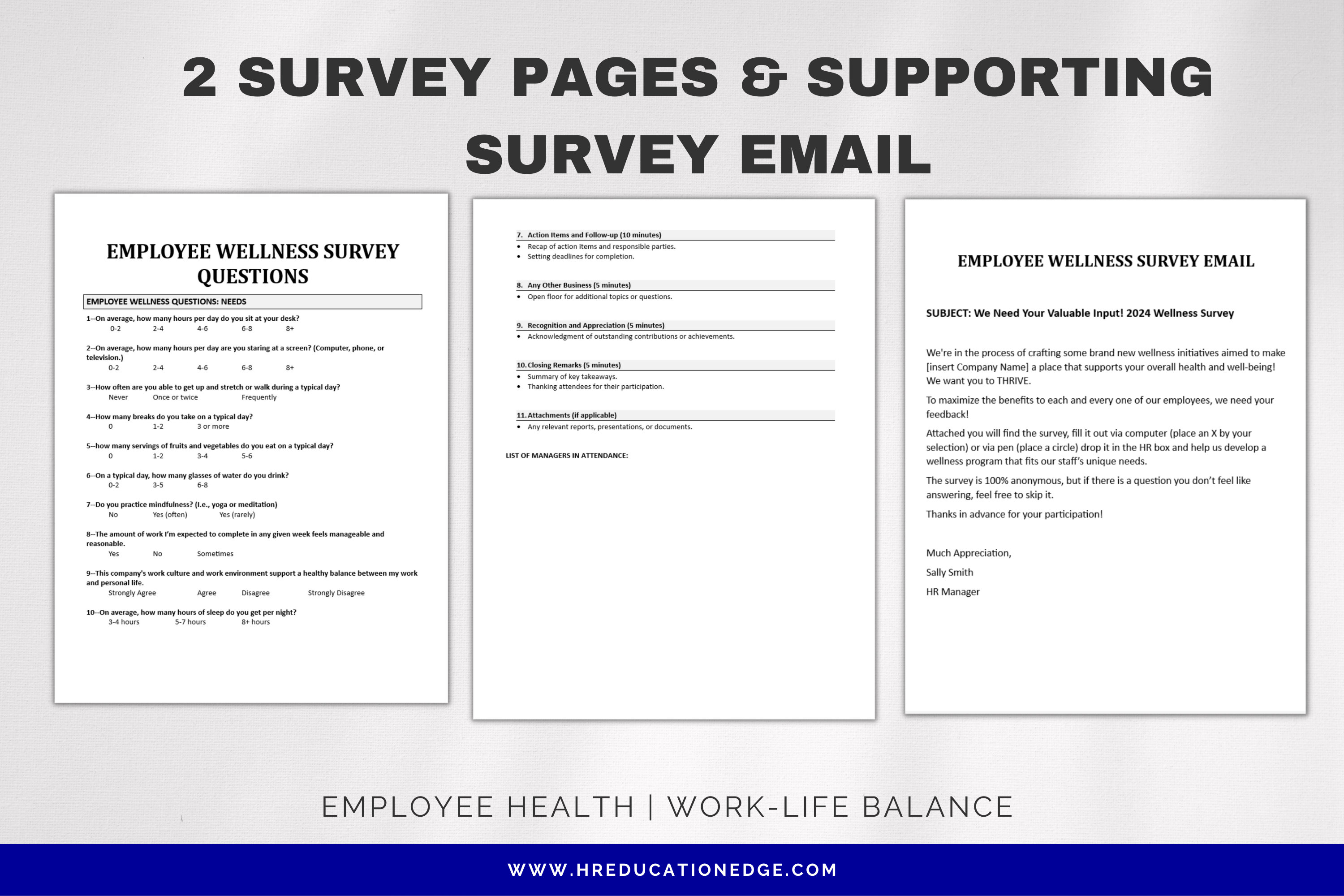 Employee Wellness Survey Employee Benefits Input & Feedback Work-life ...
