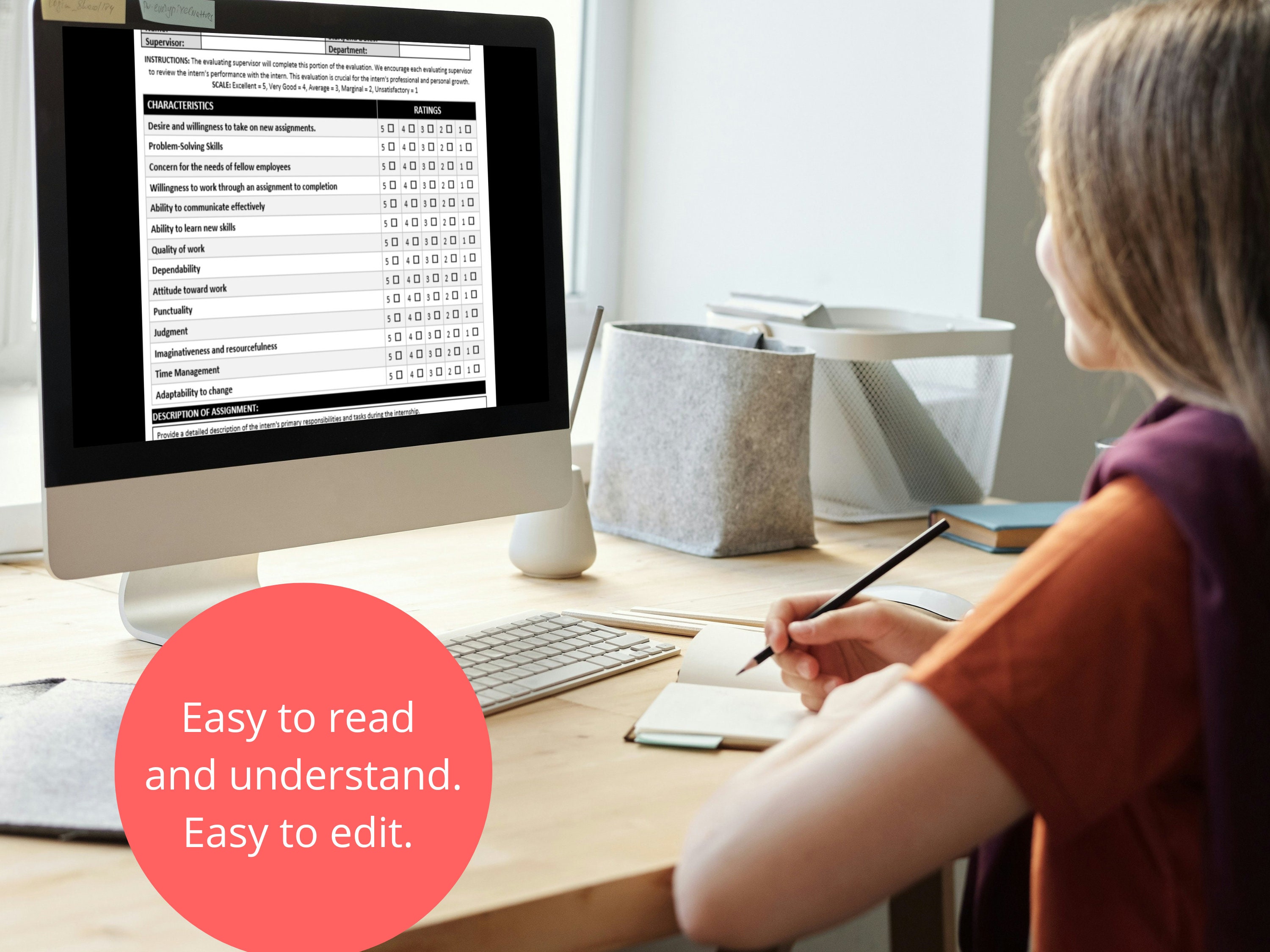 Intern Evaluation Form Performance Review, Feedback & Assessment ...