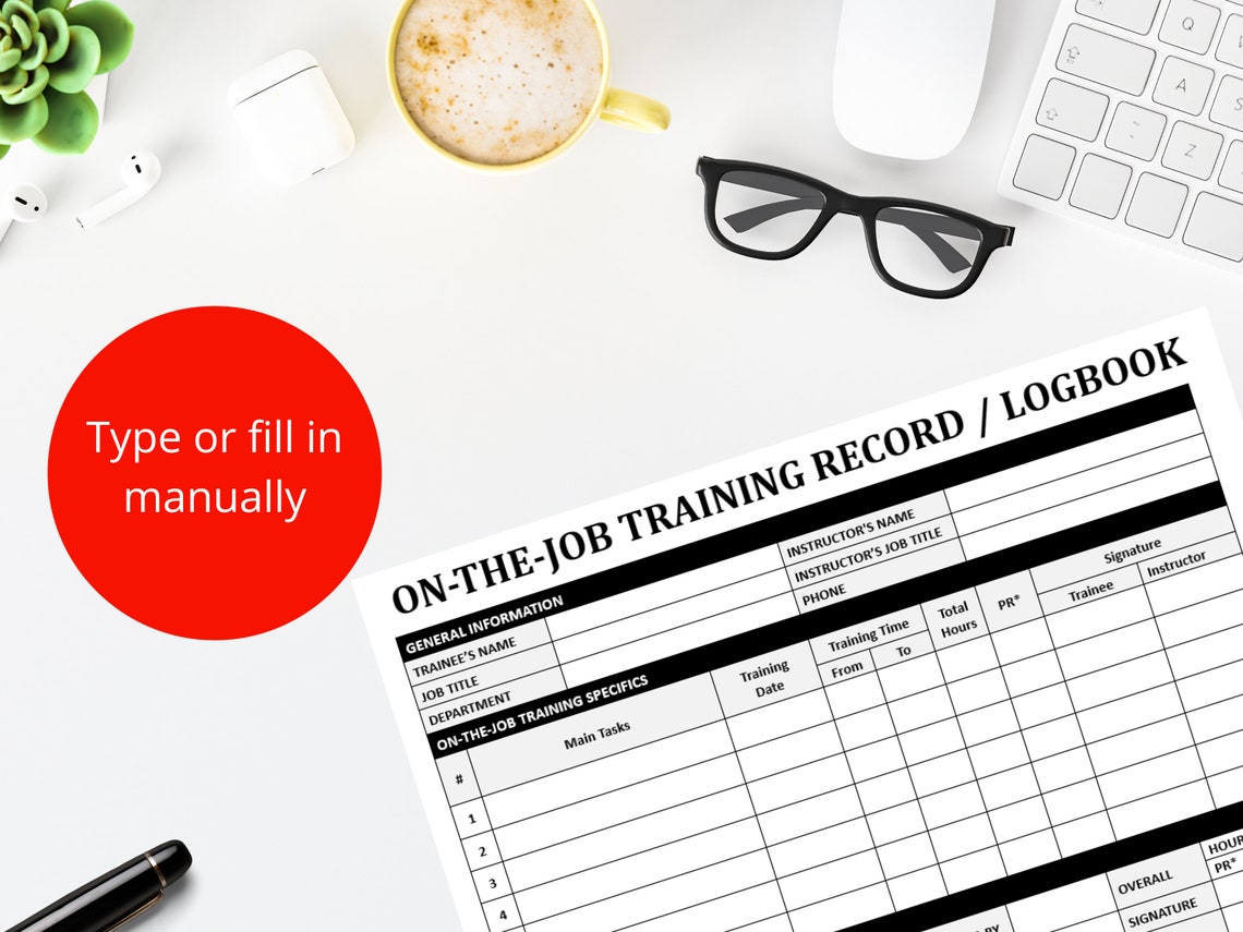 Employee Training Record Logbook: HR Onboarding Form (digital Download ...
