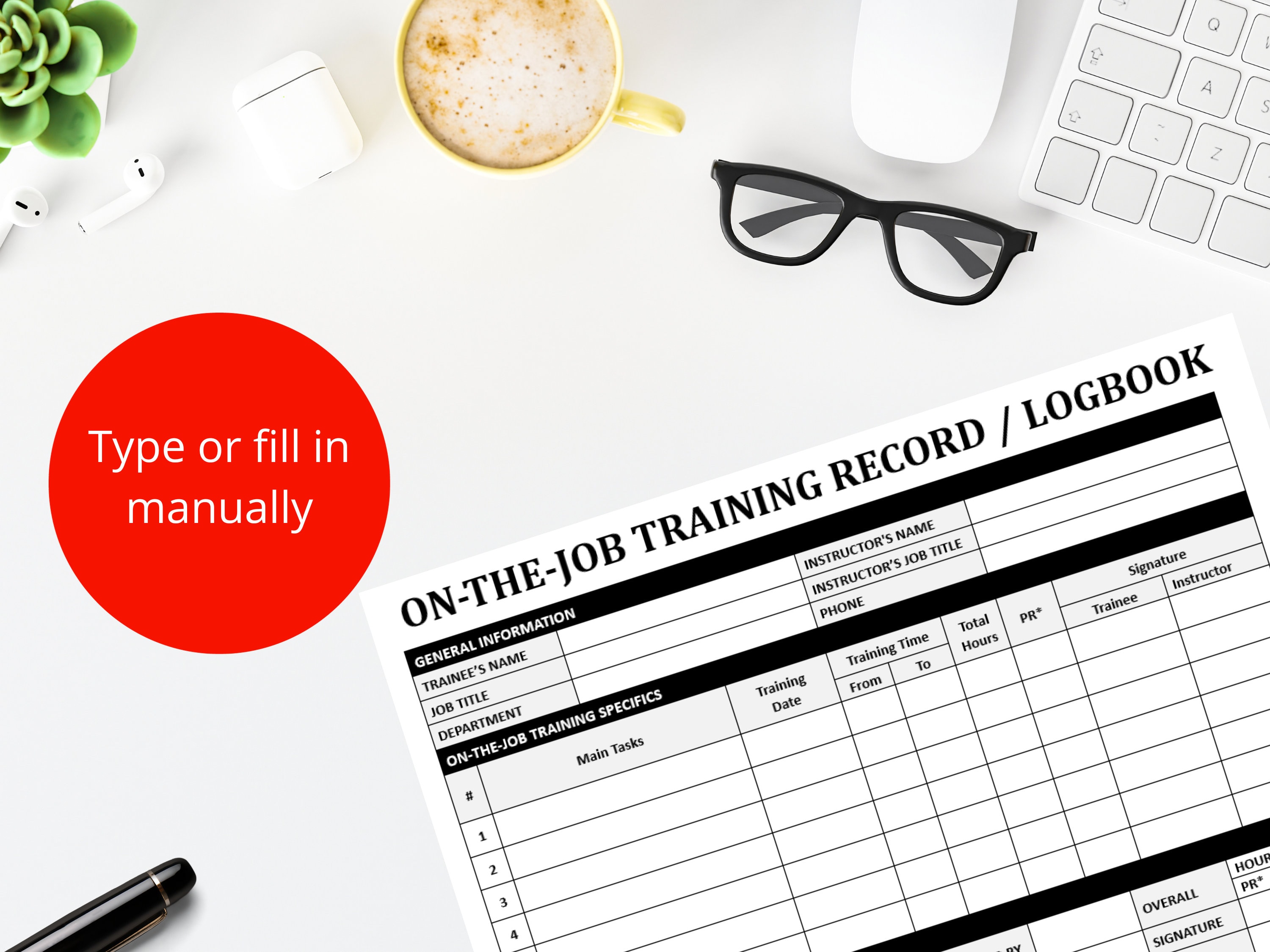 Job Training Record Track Daily Skills Training | On The Job Training