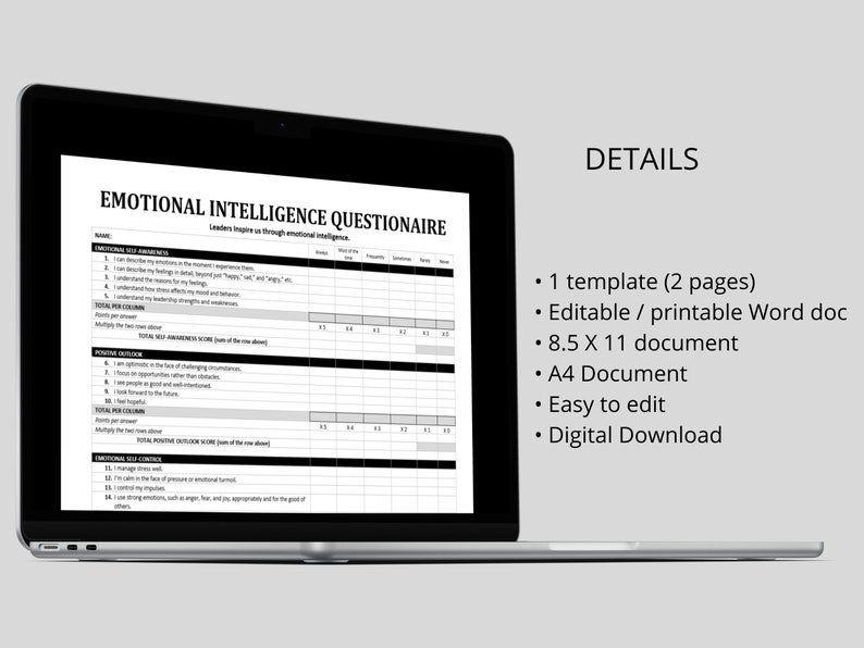 Manager Training Activity HR Questionnaire Emotional Intelligence ...