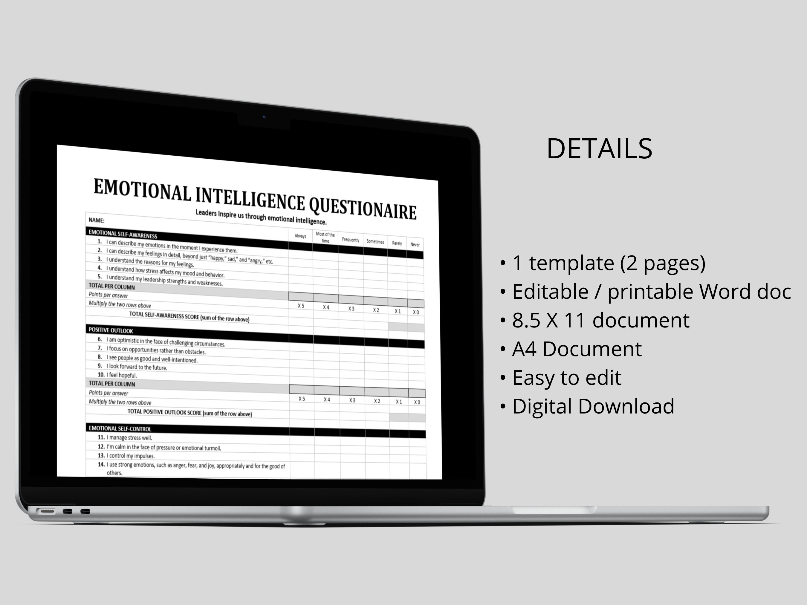 Manager Training Activity HR Questionnaire Emotional Intelligence ... Manager Training Activity HR Questionnaire Emotional Intelligence ...