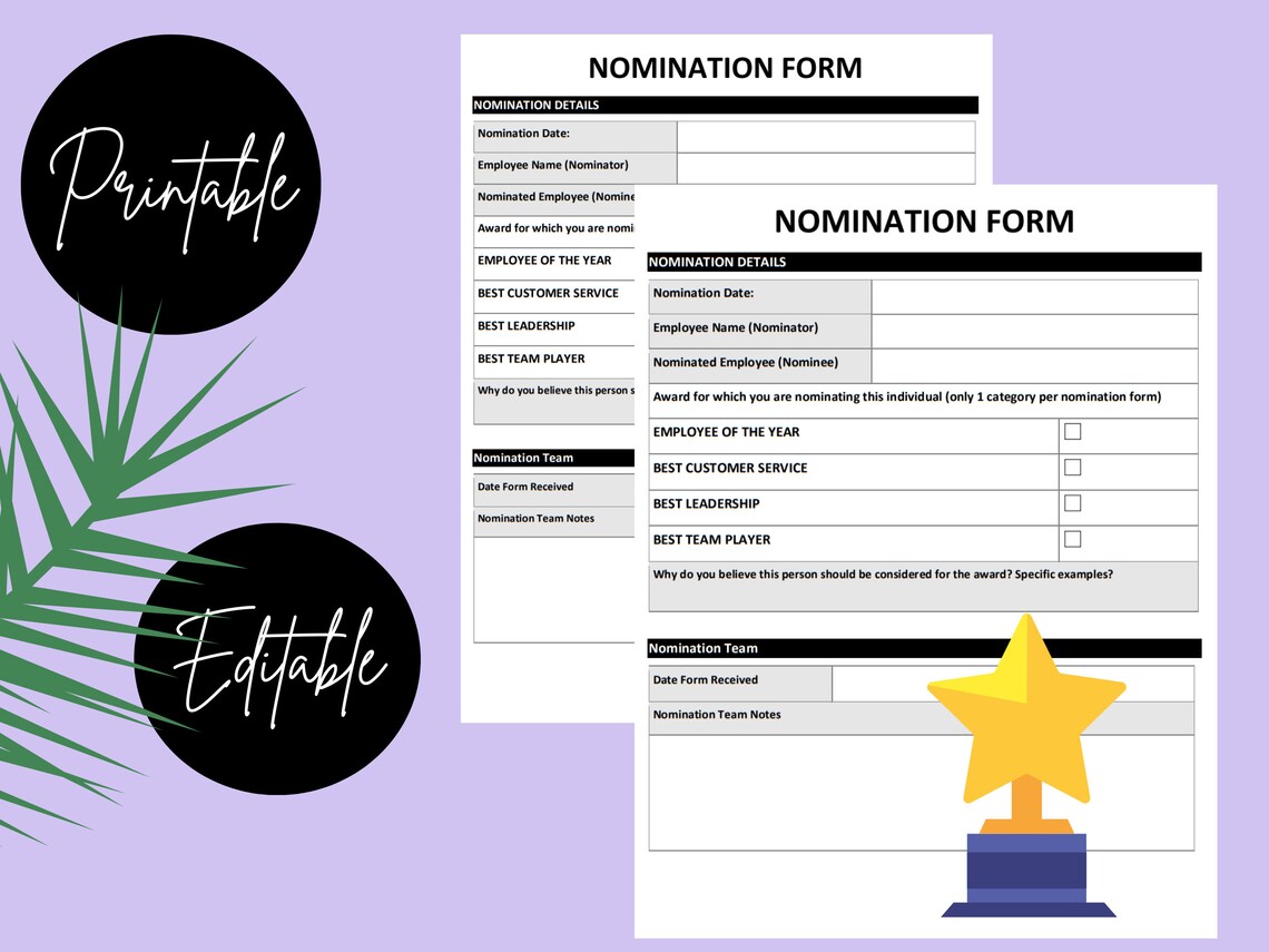 Employee Recognition Award Nomination Template - A Must-have HR ...