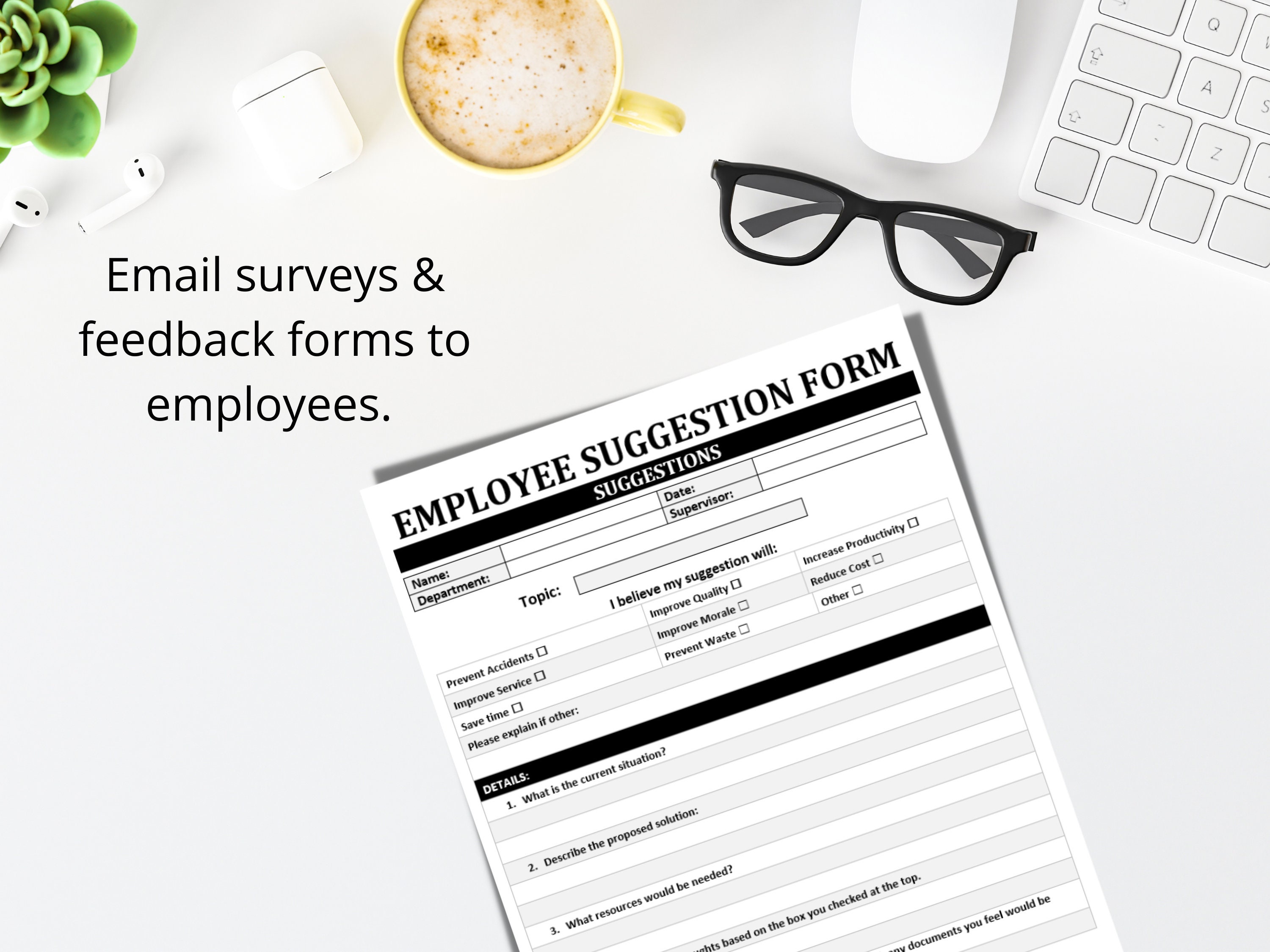 Employee Feedback Bundle MS Editable Word Form HR Survey Templates ...