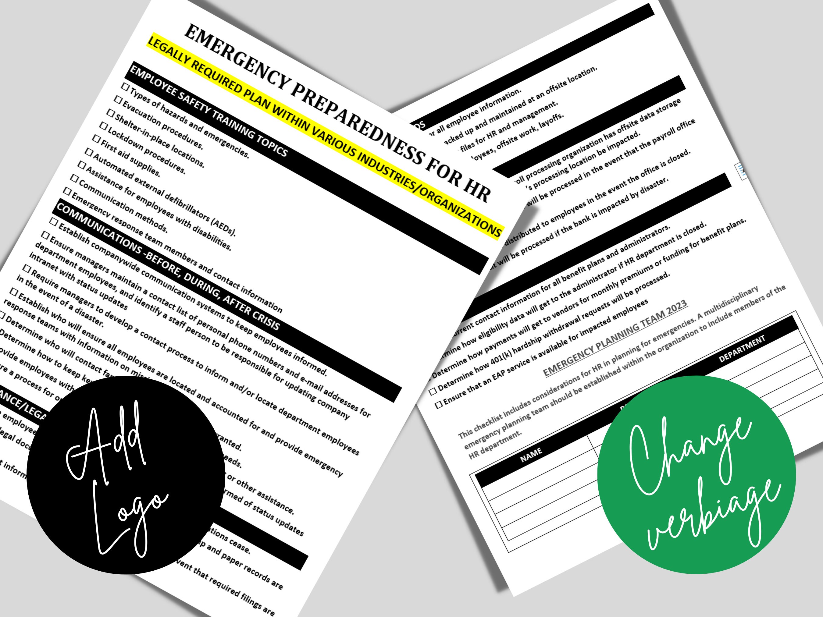 Comprehensive Emergency Preparedness and Response Plan | HR Safety Plan ...