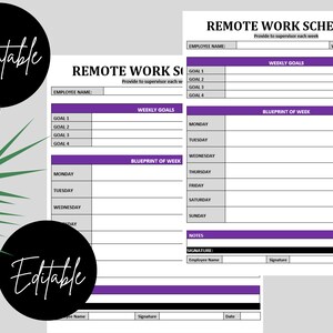 Remote Work Schedule Template | HR Templates | Human Resources Forms ...